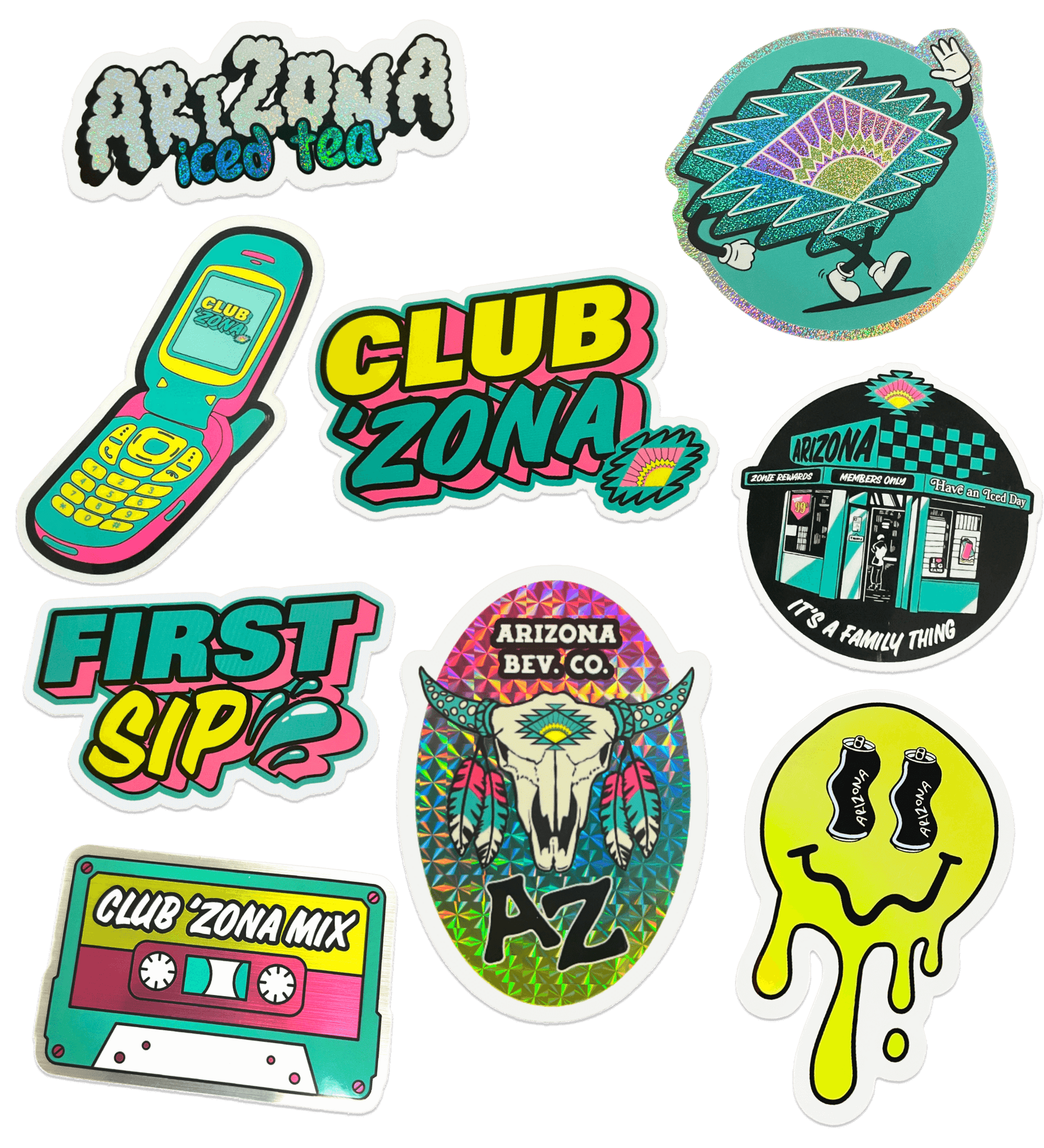 Club ’Zona 9-Piece Sticker Set – DrinkAriZona